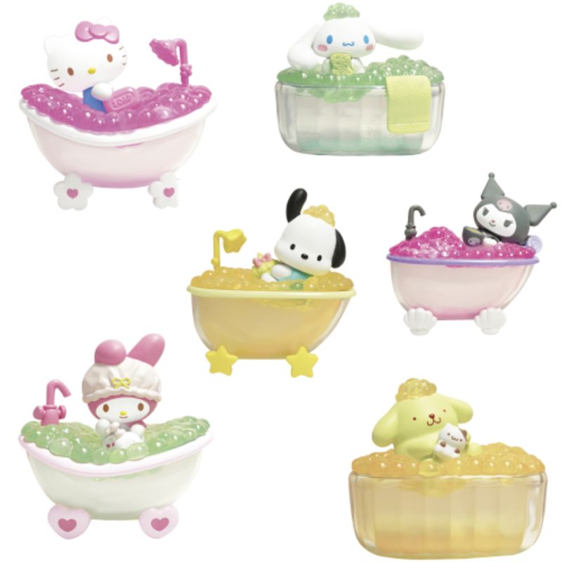 BANDAI Tokimeruzu BOX! Sanrio Characters Bubble Bath Time Figure 6Pack ...